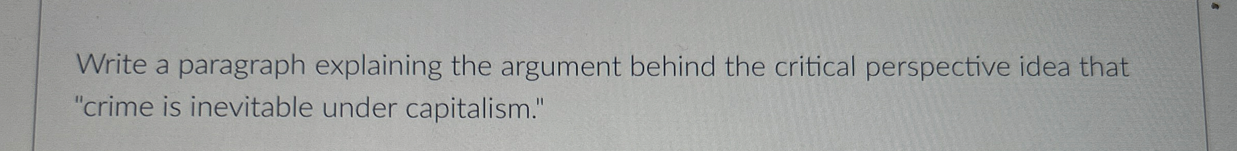Solved Write a paragraph explaining the argument behind the | Chegg.com
