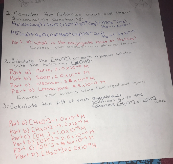 Solved 35 - 257 140 Ka=1,2x10-2 I. Consider the following | Chegg.com