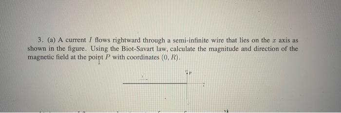Solved 3. (a) A current I flows rightward through a | Chegg.com