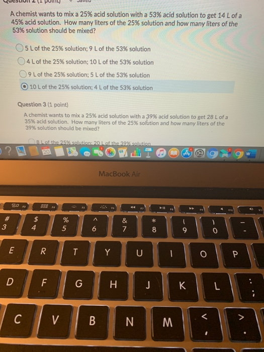 Solved A chemist wants to mix a 25% acid solution with a 53% | Chegg.com Solved A chemist wants to mix a 25% acid solution with a 53% | Chegg.com