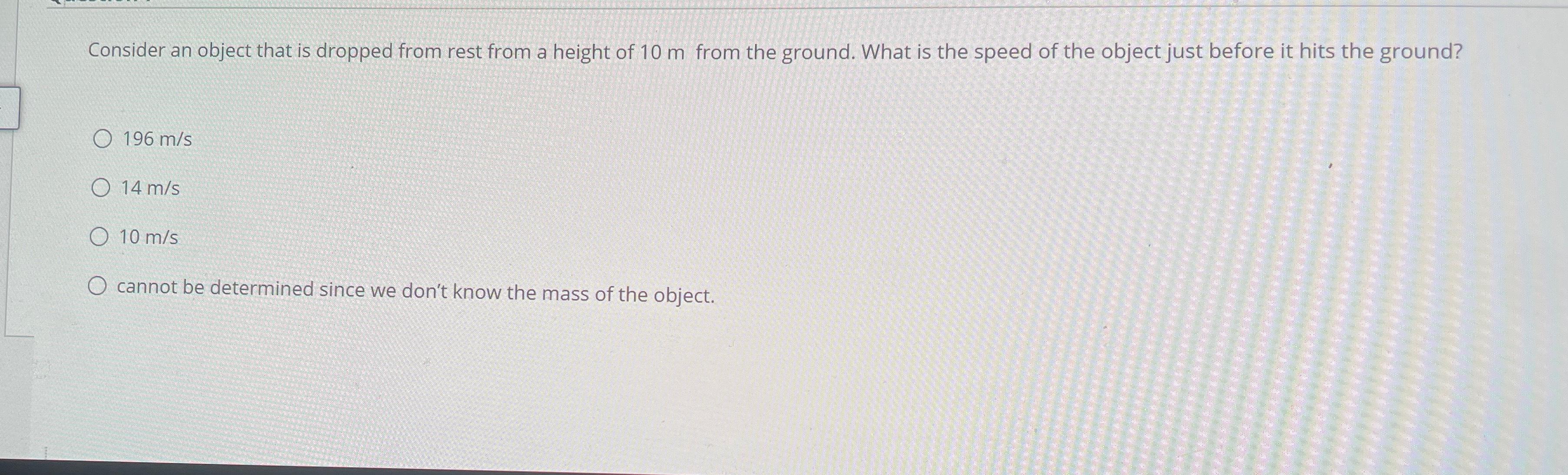 Solved Consider an object that is dropped from rest from a | Chegg.com