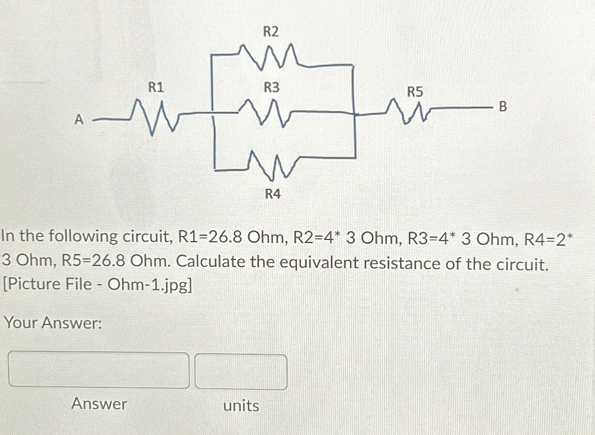 Solved In the following circuit, R1=26.8 ﻿Ohm, | Chegg.com