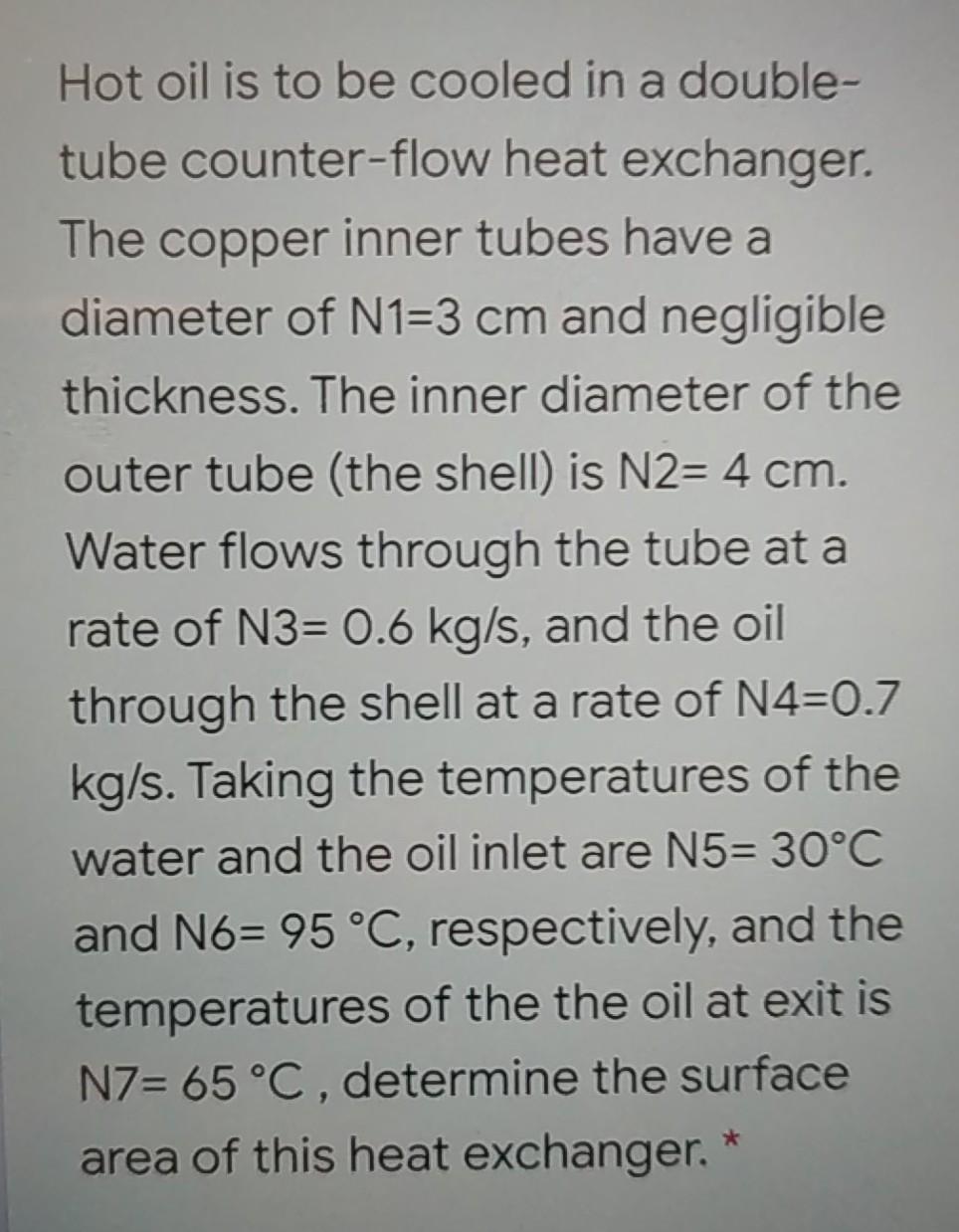 Solved Hot oil is to be cooled in a double- tube | Chegg.com