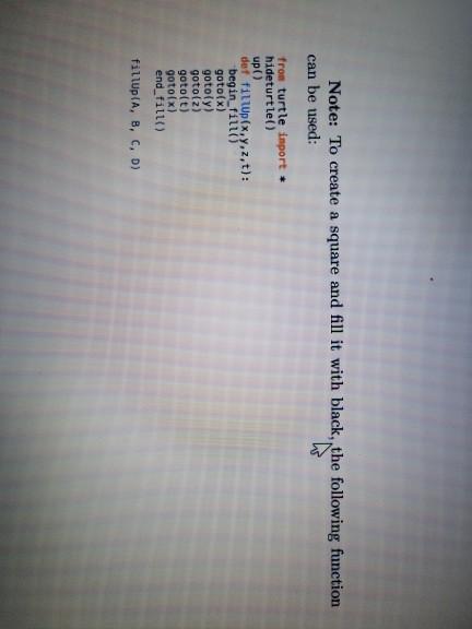 Solved Exercise 4: Write the Python program which draws the | Chegg.com