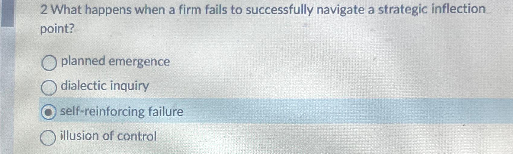 Solved 2 ﻿What happens when a firm fails to successfully | Chegg.com