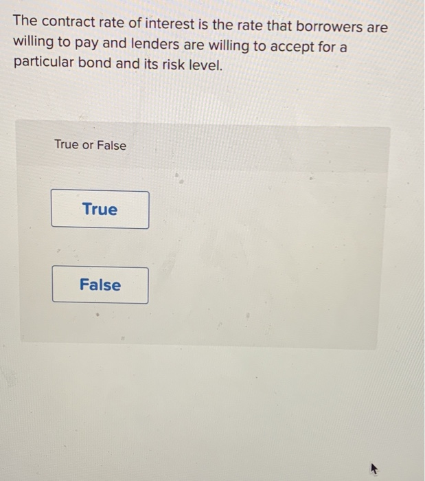 Solved The contract rate of interest is the rate that | Chegg.com