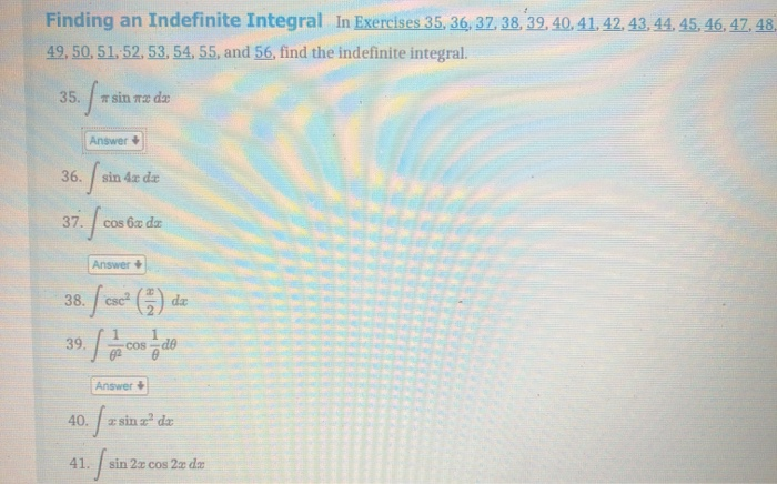 Solved Finding an Indefinite Integral in Exercises 9. 10. | Chegg.com