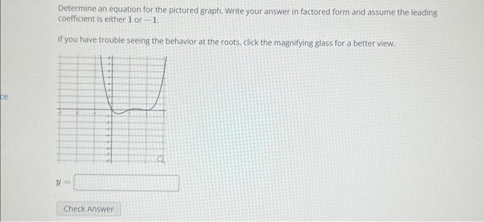 Solved Determine an equation for the pictured graph. Write | Chegg.com