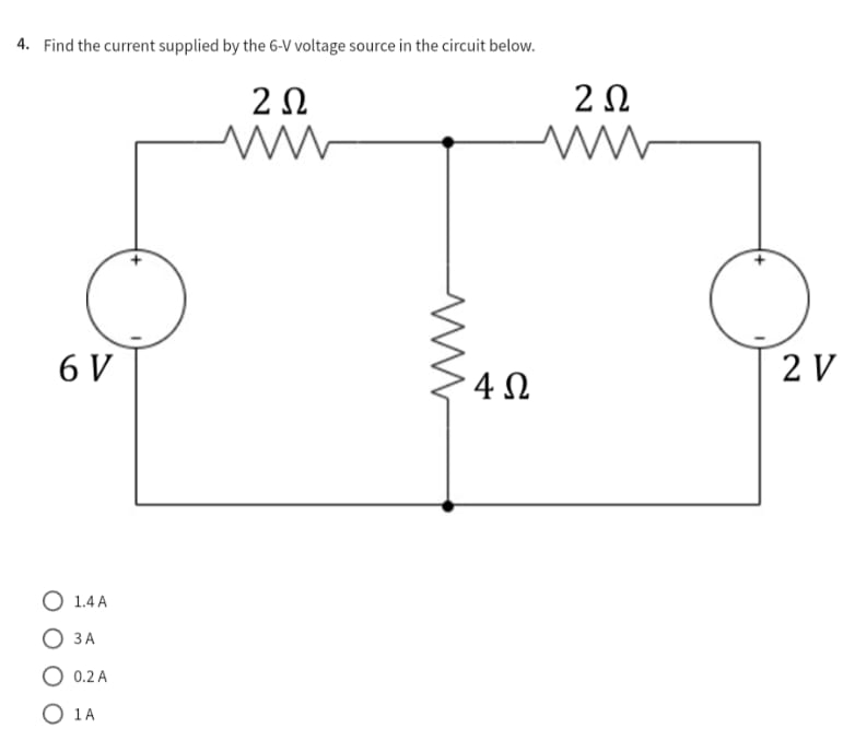 Solved Find the current supplied by the 6-V ﻿voltage source | Chegg.com