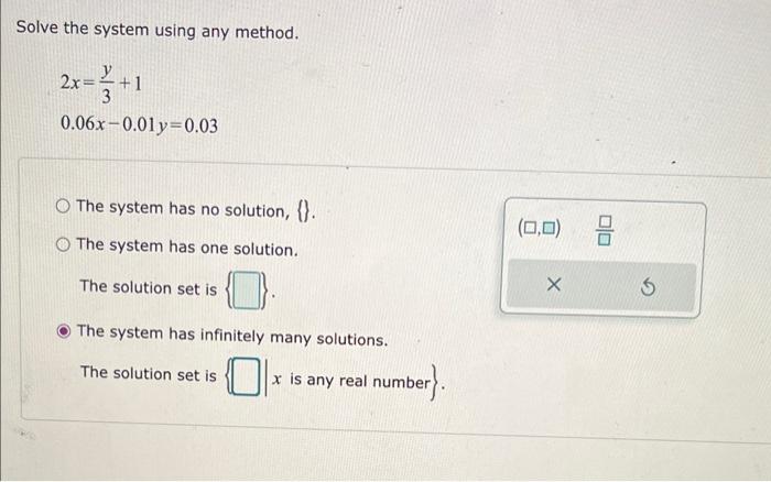 Solved Solve the system using any method. | Chegg.com