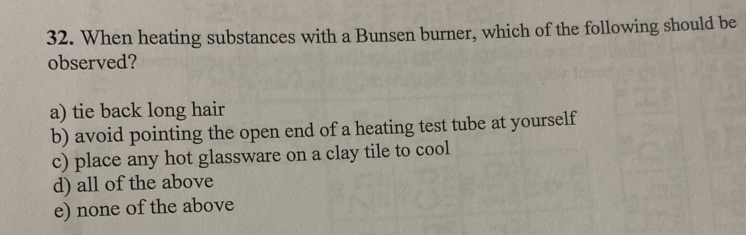 Solved When heating substances with a Bunsen burner, which | Chegg.com