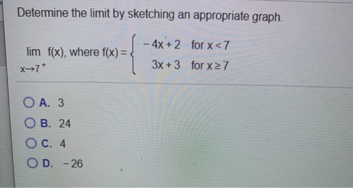 Solved Determine the limit by sketching an appropriate | Chegg.com