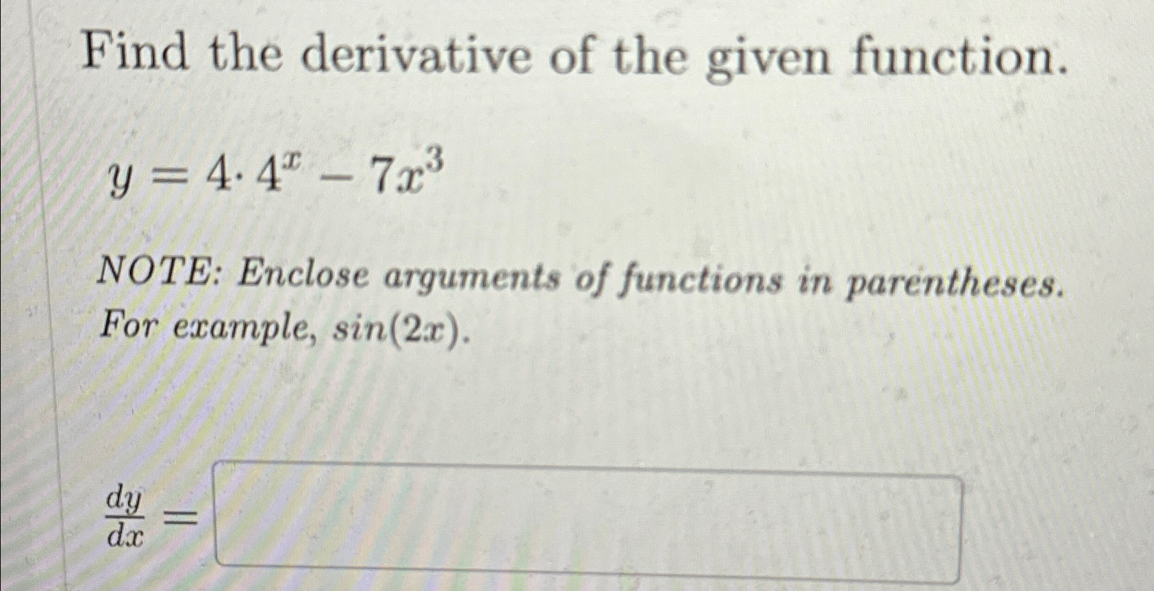 Solved Find the derivative of the given | Chegg.com