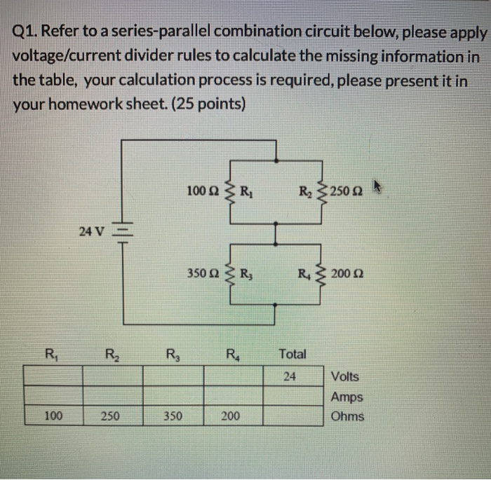 Series Parallel Combination Circuit Calculations Circuit Diagram