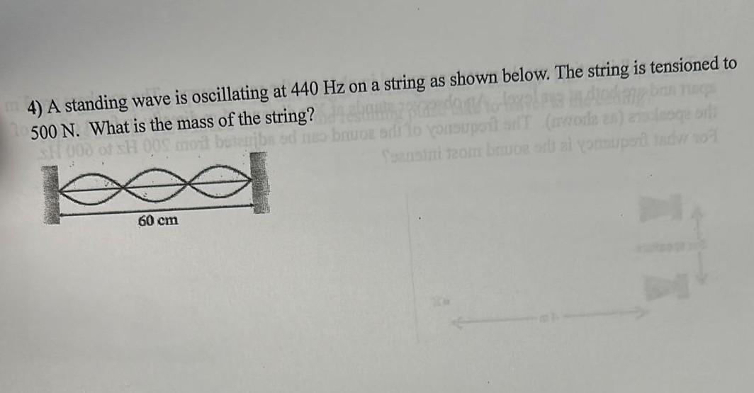 Solved 4) A standing wave is oscillating at 440 Hz on a | Chegg.com