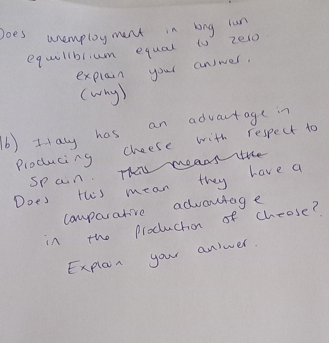 Solved Does unemployment in long lun equiliblium equal to | Chegg.com