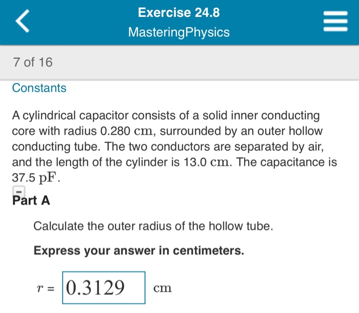 Solved Exercise 24.8 MasteringPhysics 7 of 16 Constants A | Chegg.com