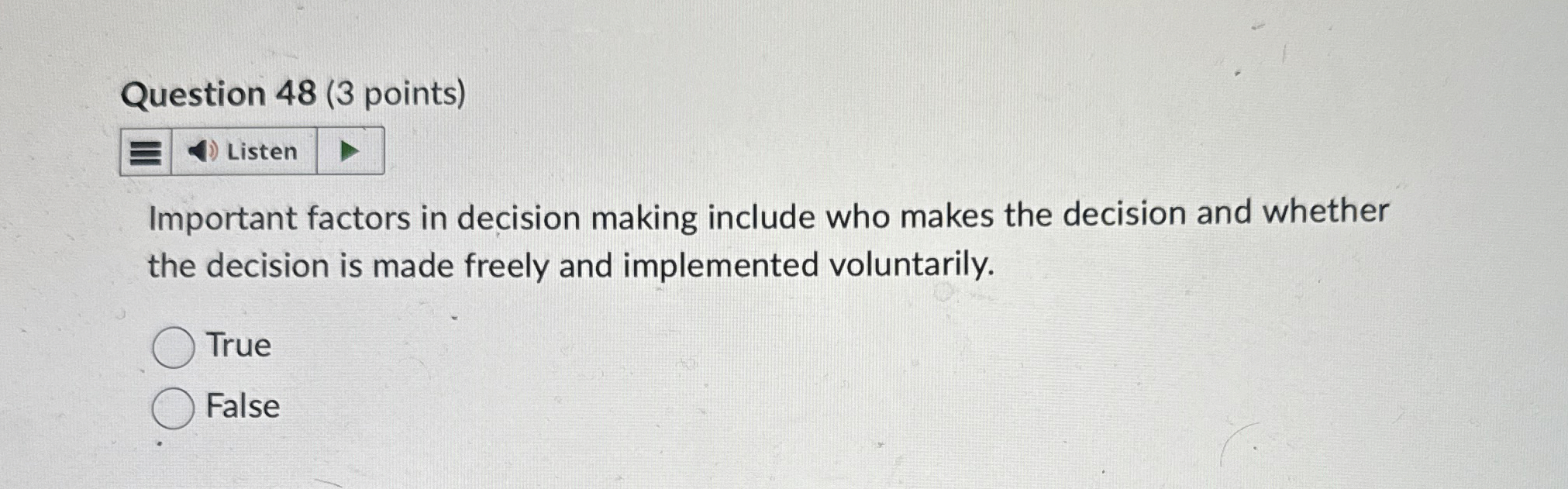 Solved Question 48 (3 ﻿points)ListenImportant factors in | Chegg.com