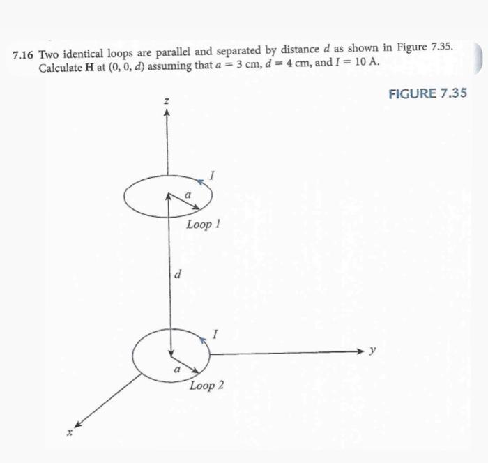 Solved 7.16 Two identical loops are parallel and separated | Chegg.com