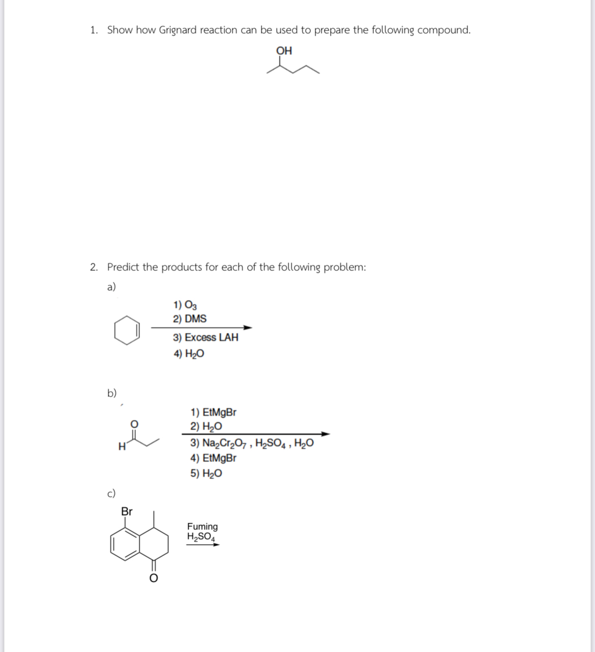 Solved Show how Grignard reaction can be used to prepare the | Chegg.com