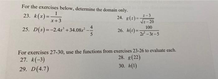 Solved For exercises 27-30, use the functions from exercises | Chegg.com