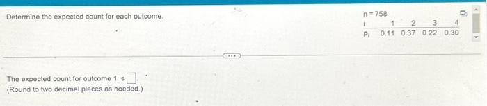 Solved Determine the expected count for each outcome. The | Chegg.com