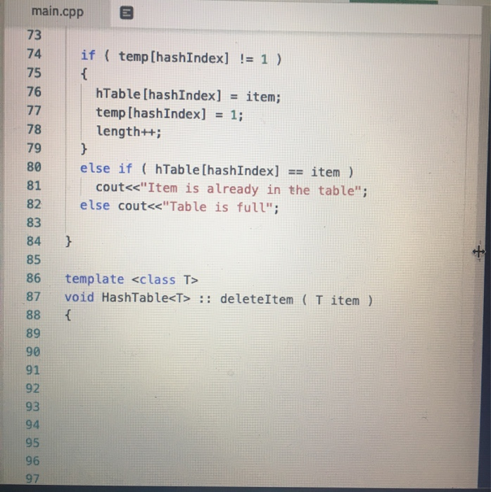 Solved write the code for the search and delete functions of | Chegg.com