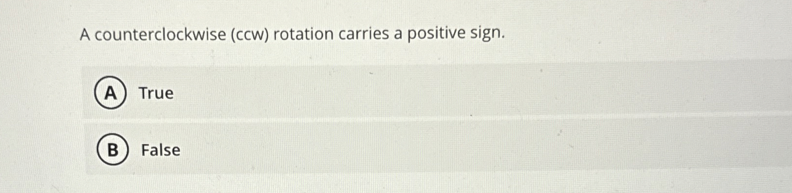 Solved A counterclockwise (ccw) ﻿rotation carries a positive | Chegg.com