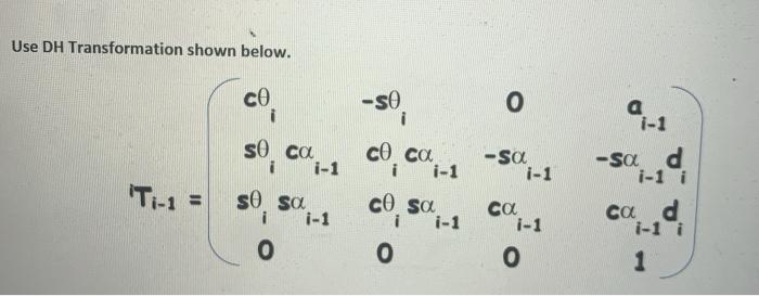 Solved For the robot shown in figure below, provide the DH | Chegg.com