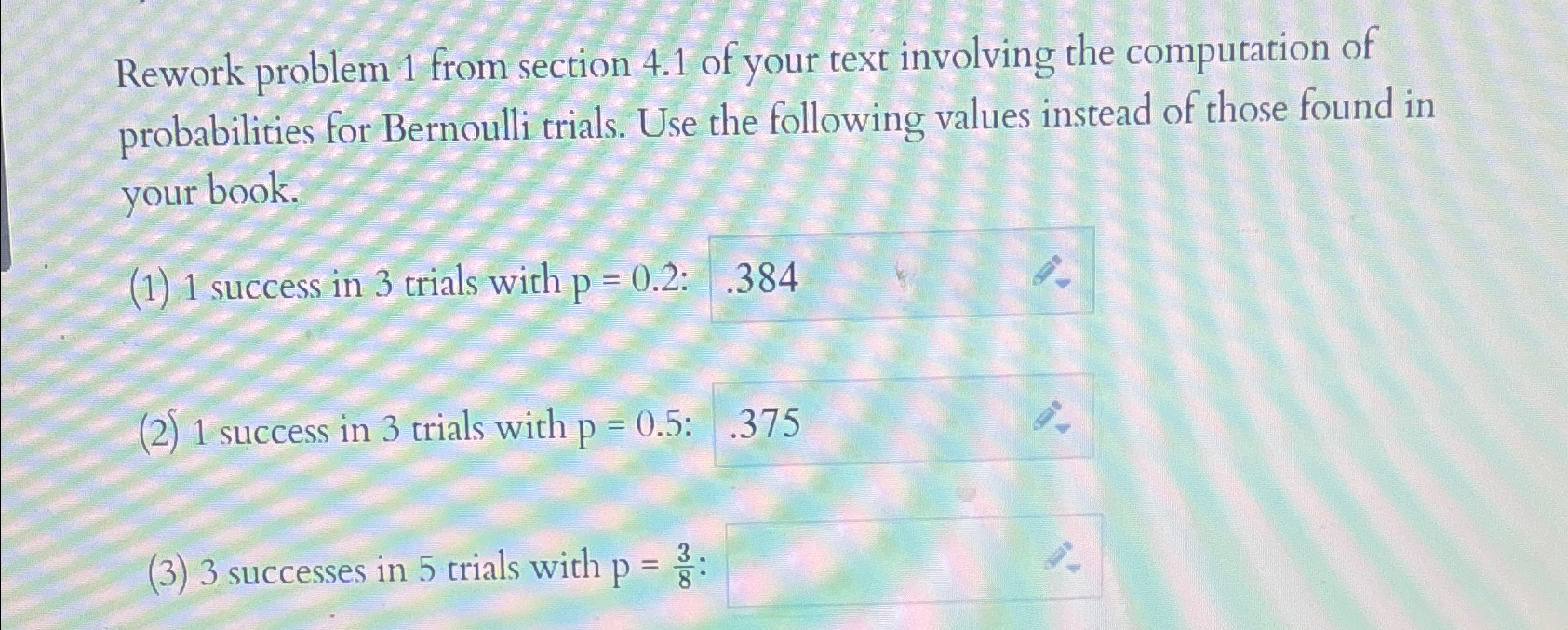 Solved Rework problem 1 ﻿from section 4.1 ﻿of your text | Chegg.com