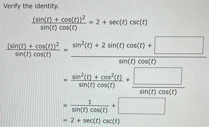 Solved Verify the identity. | Chegg.com