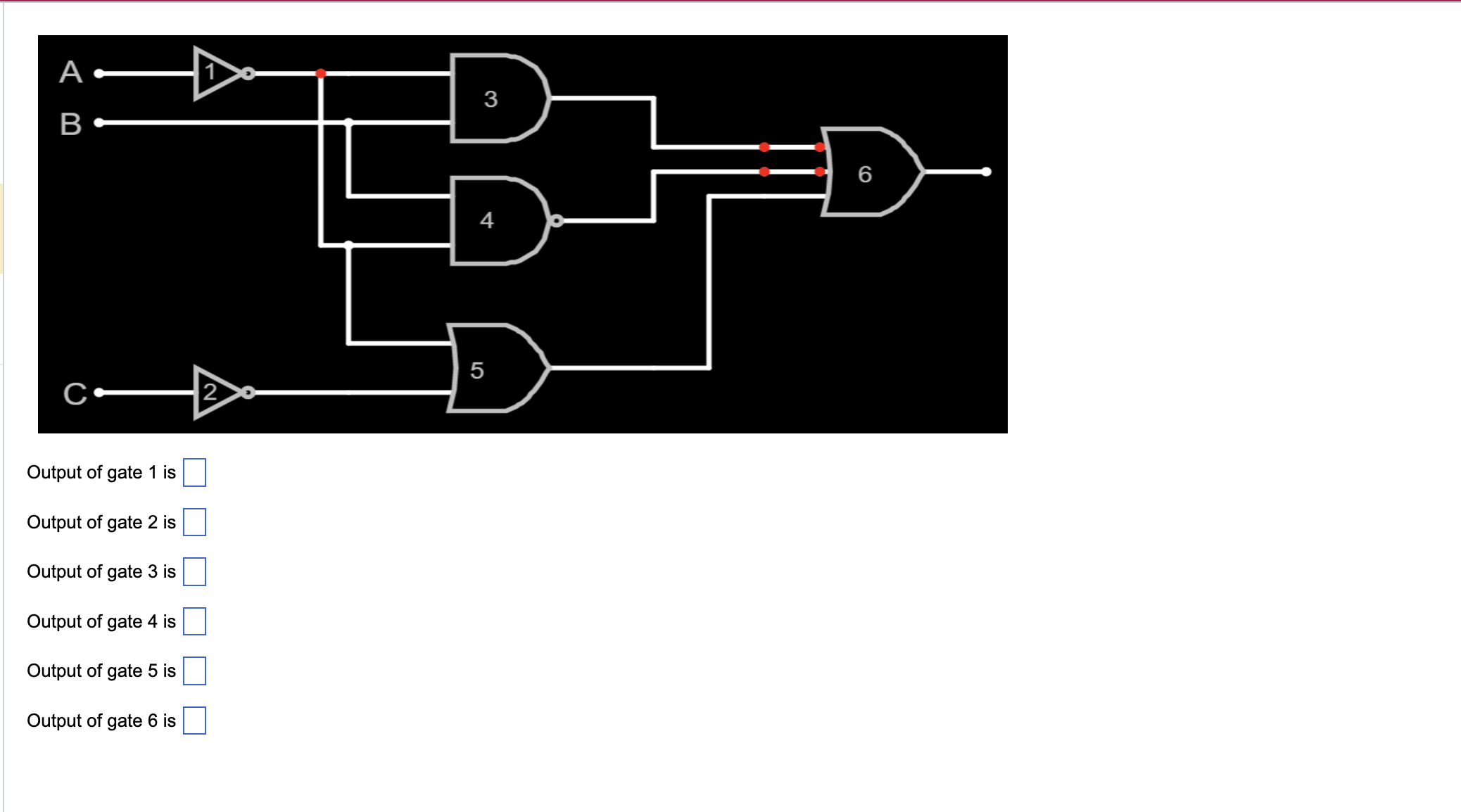 Solved Output of gate 1 ﻿isOutput of gate 2 ﻿isOutput of | Chegg.com