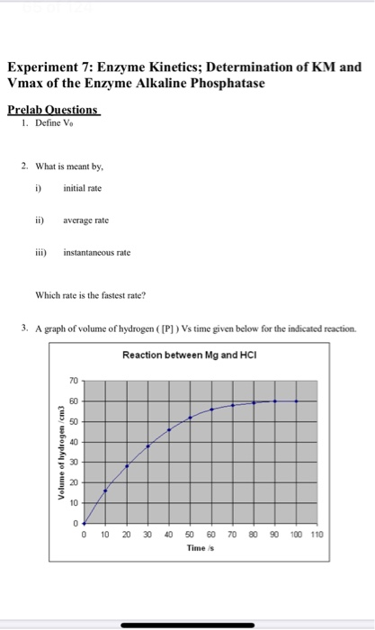 Solved Experiment 7: Enzyme Kinetics; Determination of KM | Chegg.com