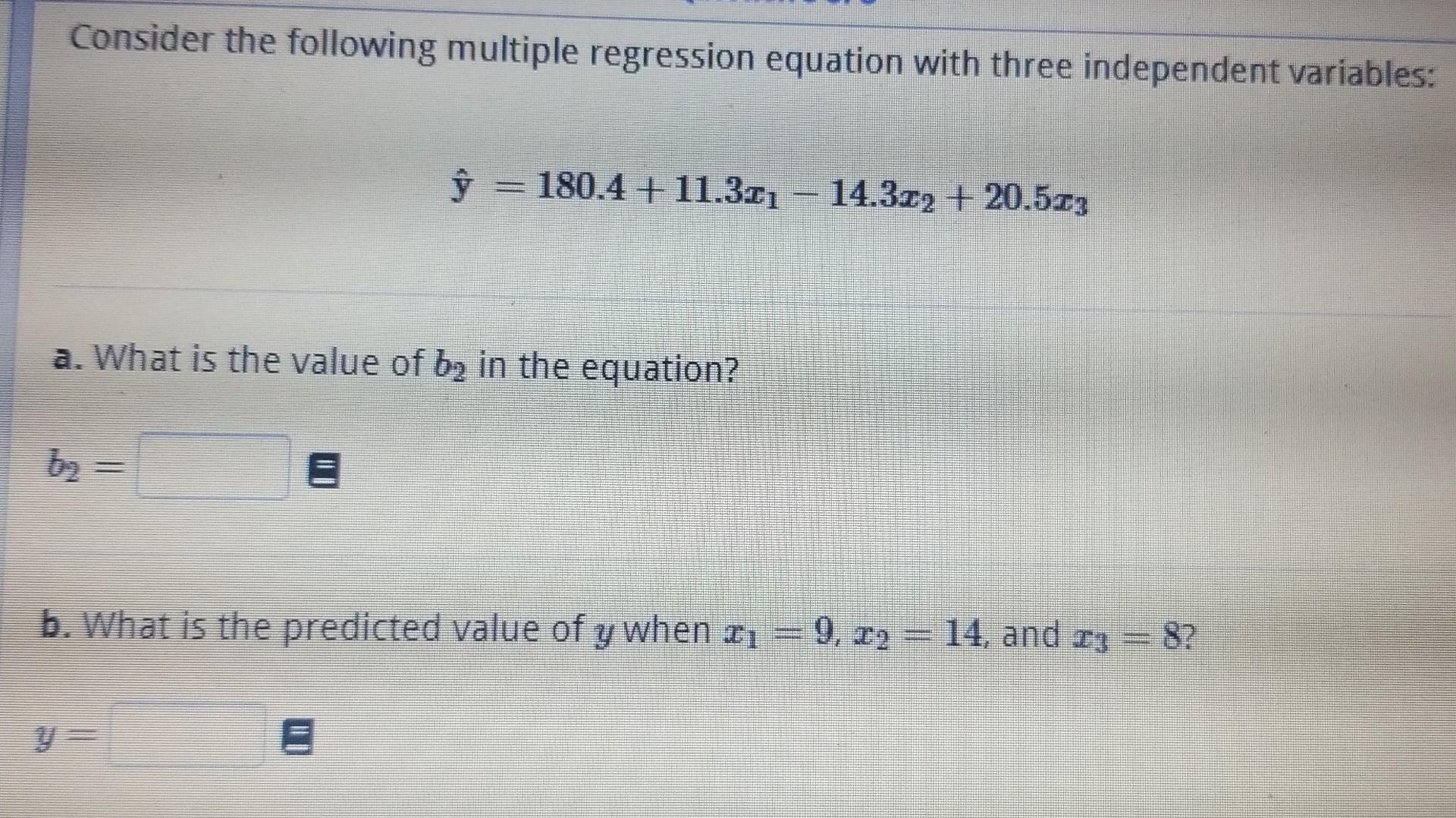 Solved Consider the following multiple regression equation | Chegg.com