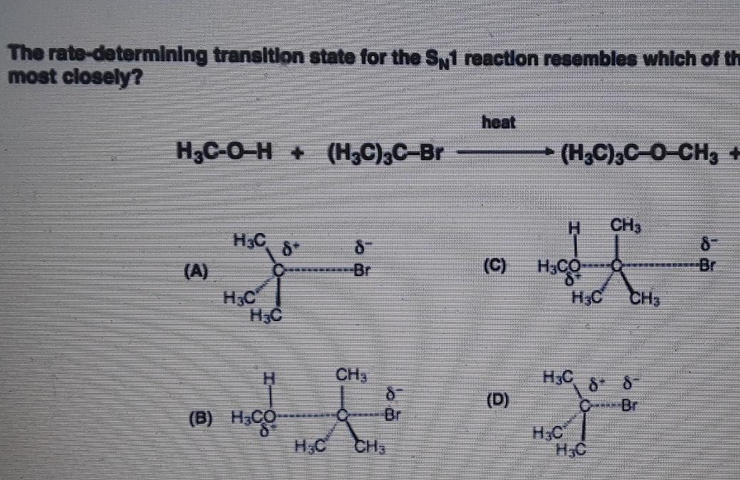 Solved The Rate Determining Transition State For The Swi