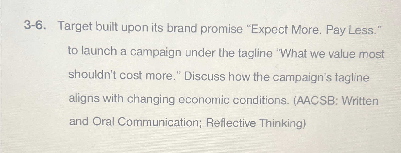 Solved 3-6. ﻿Target built upon its brand promise "Expect | Chegg.com