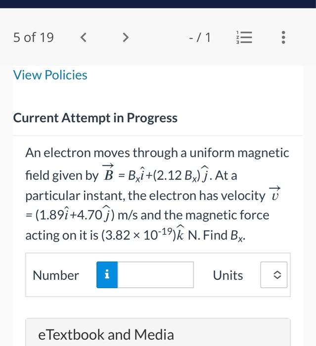 Solved An electron moves through a uniform magnetic field | Chegg.com