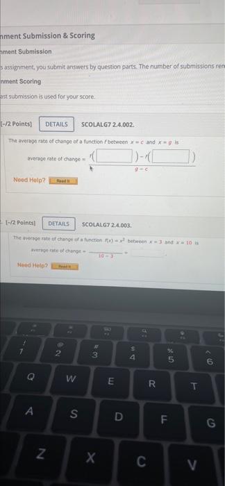 Solved nment Submission & Scoring niment Submission s | Chegg.com