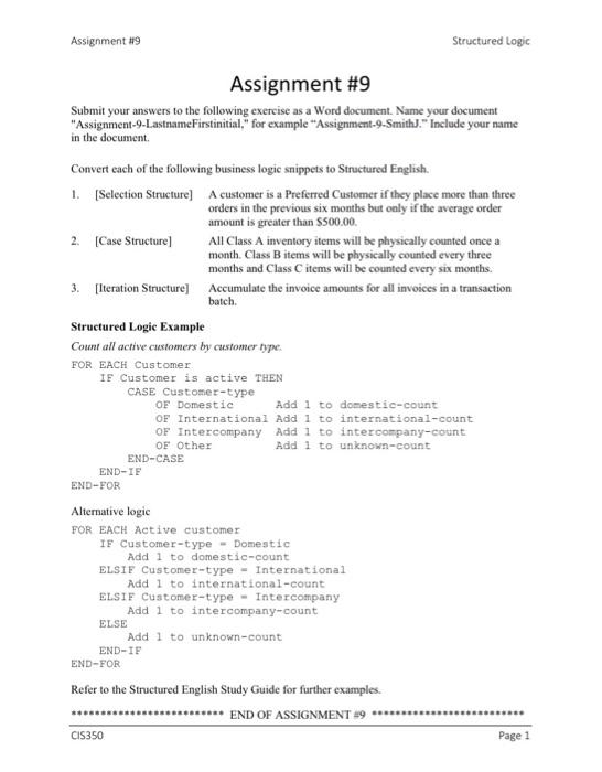 Solved Assignment \#9 Submit your answers to the following | Chegg.com