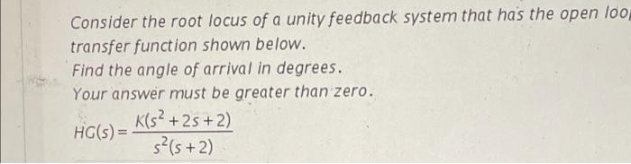 Solved Consider the root locus of a unity feedback system | Chegg.com