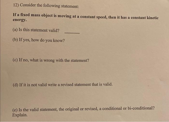 Solved If a fixed mass object is moving at a constant speed, | Chegg.com