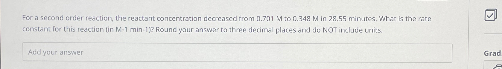 Solved For a second order reaction, the reactant | Chegg.com