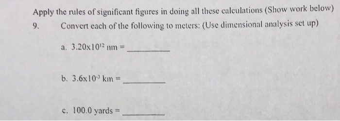 Solved Apply the rules of significant figures in doing all | Chegg.com