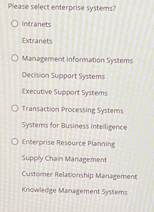 Solved Please select enterprise | Chegg.com