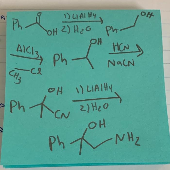 Solved OM VG Ph. 1) LIAIHY, OH Z) H₂0 ph- OH AlCl3, ph , | Chegg.com