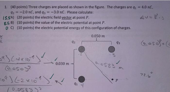 Solved 1. ( 40 points) Three charges are placed as shown in | Chegg.com Solved 1. ( 40 points) Three charges are placed as shown in | Chegg.com