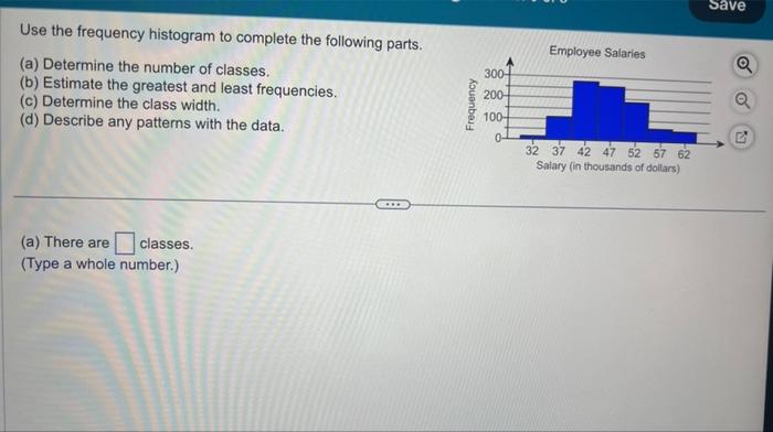 Solved Use the frequency histogram to complete the following | Chegg.com