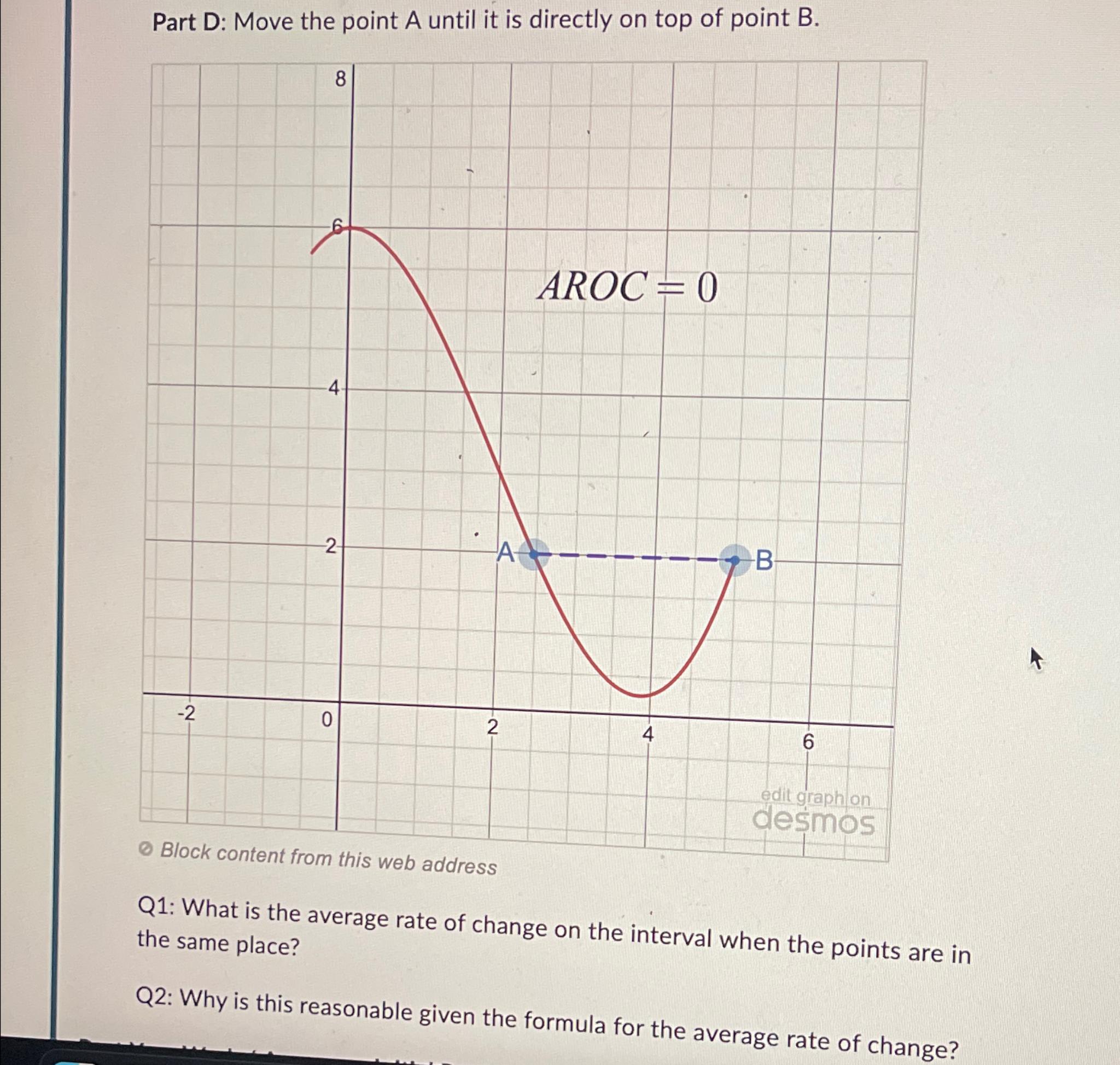 Solved Part D ﻿: Move the point A until it is directly on | Chegg.com