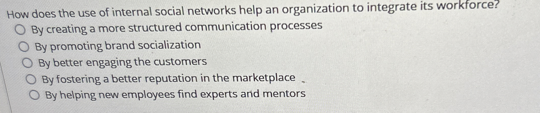 Solved How does the use of internal social networks help an | Chegg.com