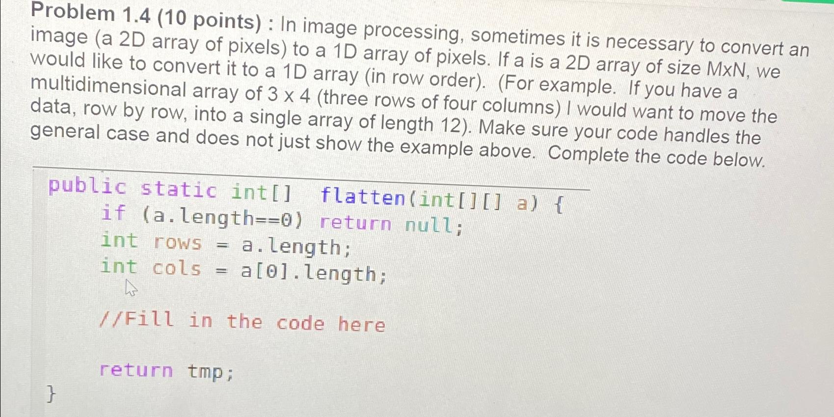 Solved Problem 1.4 (10 ﻿points) ﻿: In image processing, | Chegg.com